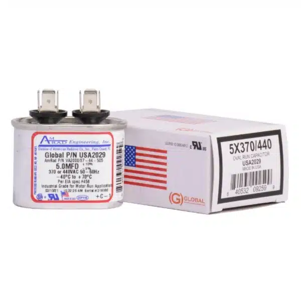 Amrad Run Capacitor USA2029 5.0 uf MFD 370/440 Volt