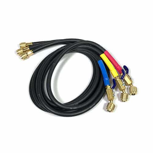 Yellow Jacket 29806 72" 1/4 Diameter (RYB) Compact Valve End Hoses 3Pk