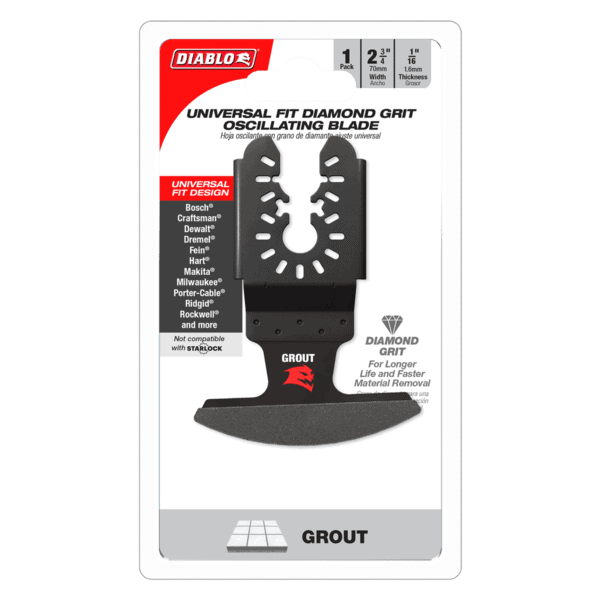 Diablo DOU16DGX Universal Fit Diamond Grit Oscillating Blade for Grout