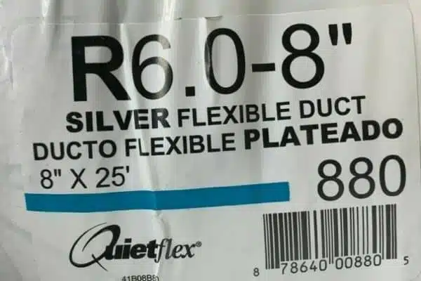 QuietFlex Duct 8 in x 25 ft Insulated Silver