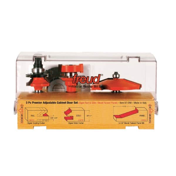 Freud 3 Piece Premier Adjustable Cabinet Bit Set 97-250