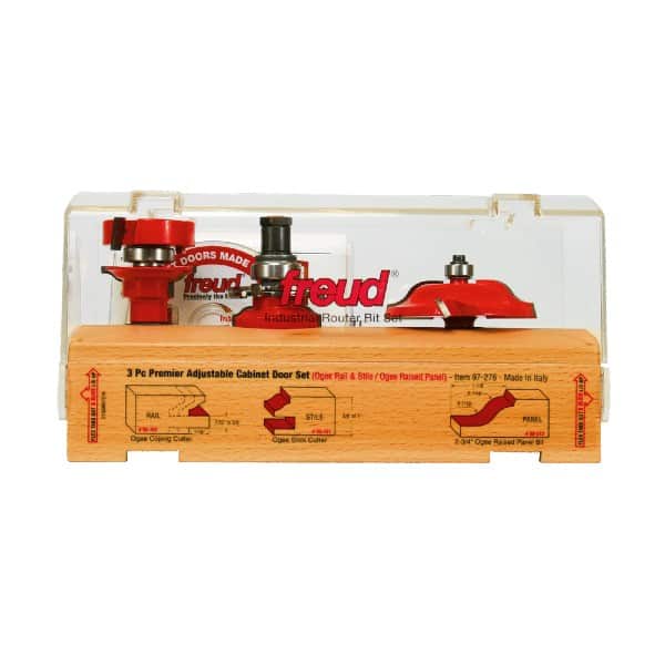 Freud 97-156 3 Piece Premier Adjustable Cabinet Bit Set
