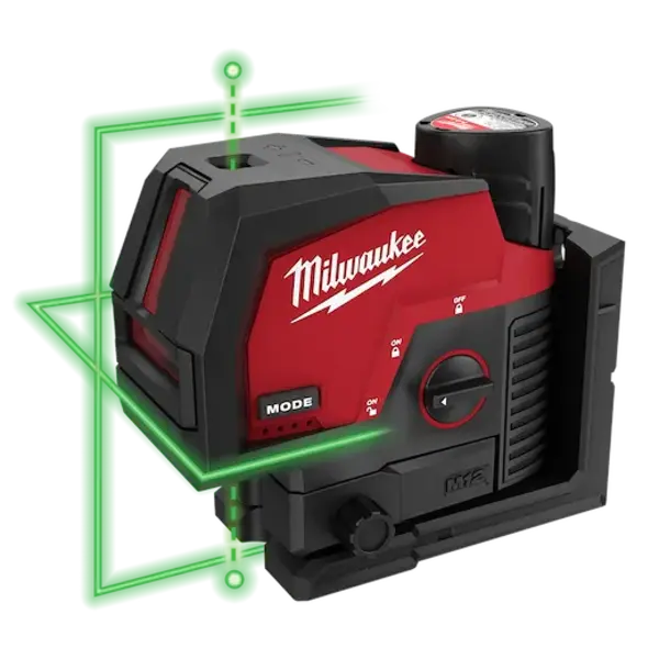 Milwaukee 3622-20 M12 Green Cross Line and Plumb Points Laser