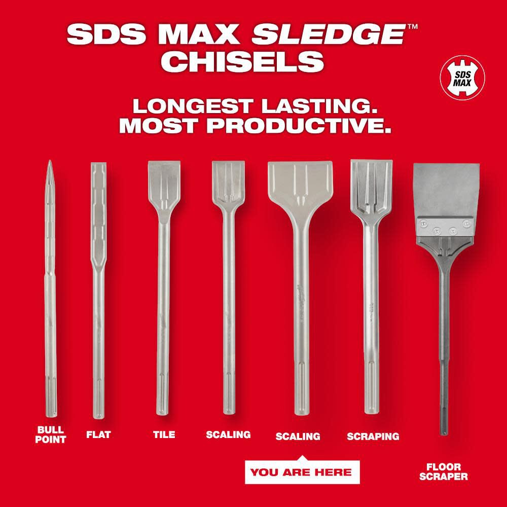 Milwaukee SDS-Max 3 in. x 12 in. Demolition Scaling Chisel
